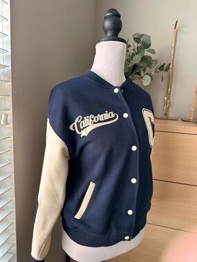 Zara | Jackets & Coats | Zara Kids Navy And Cream Varsity Jacket | Poshmark